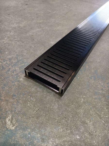 Brushed Black Slotted DIY Aluminium Grate Kit – Drainsonline