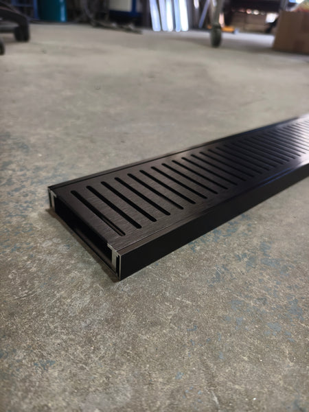 Brushed Black Slotted DIY Aluminium Grate Kit – Drainsonline