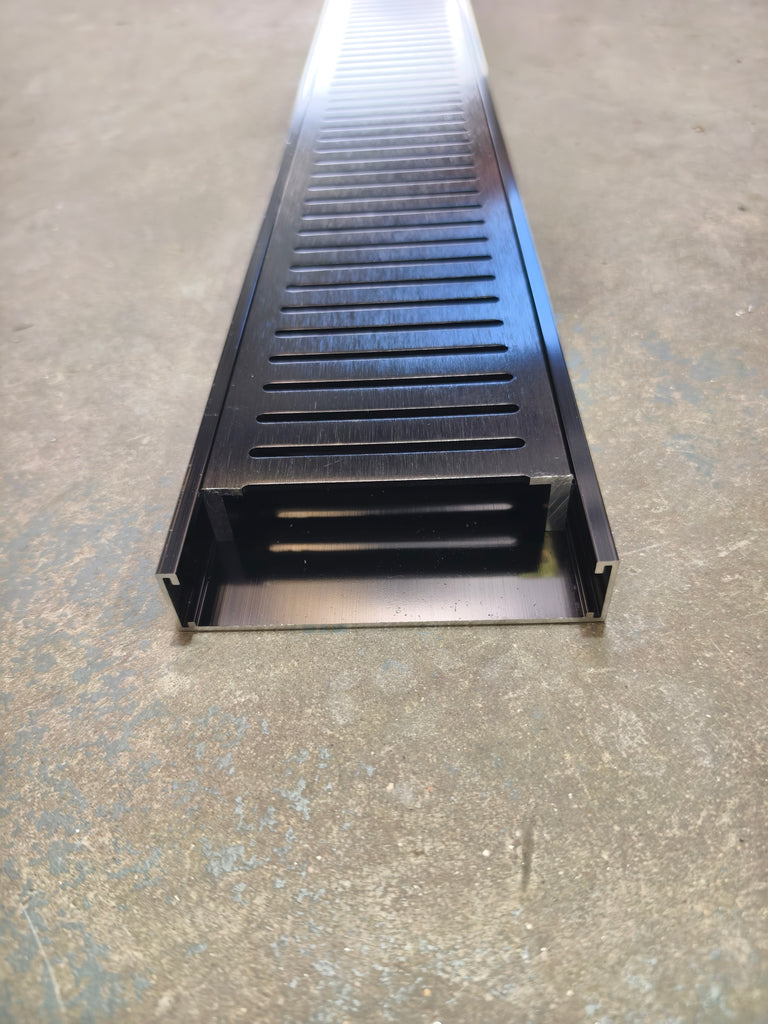 Brushed Black Slotted DIY Aluminium Grate Kit – Drainsonline